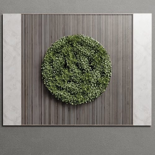 3D model Circle Garden Wall Plant With Wooden Frame 43 VR / AR / low ...