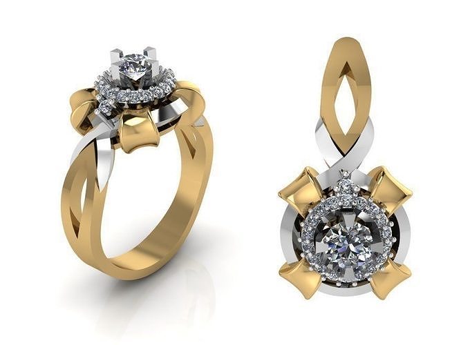 Diamond signet collection 2405 3D print model 3D model 3D printable ...