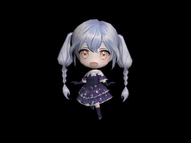 3D model Chibi Girl Low Poly VR / AR / low-poly | CGTrader