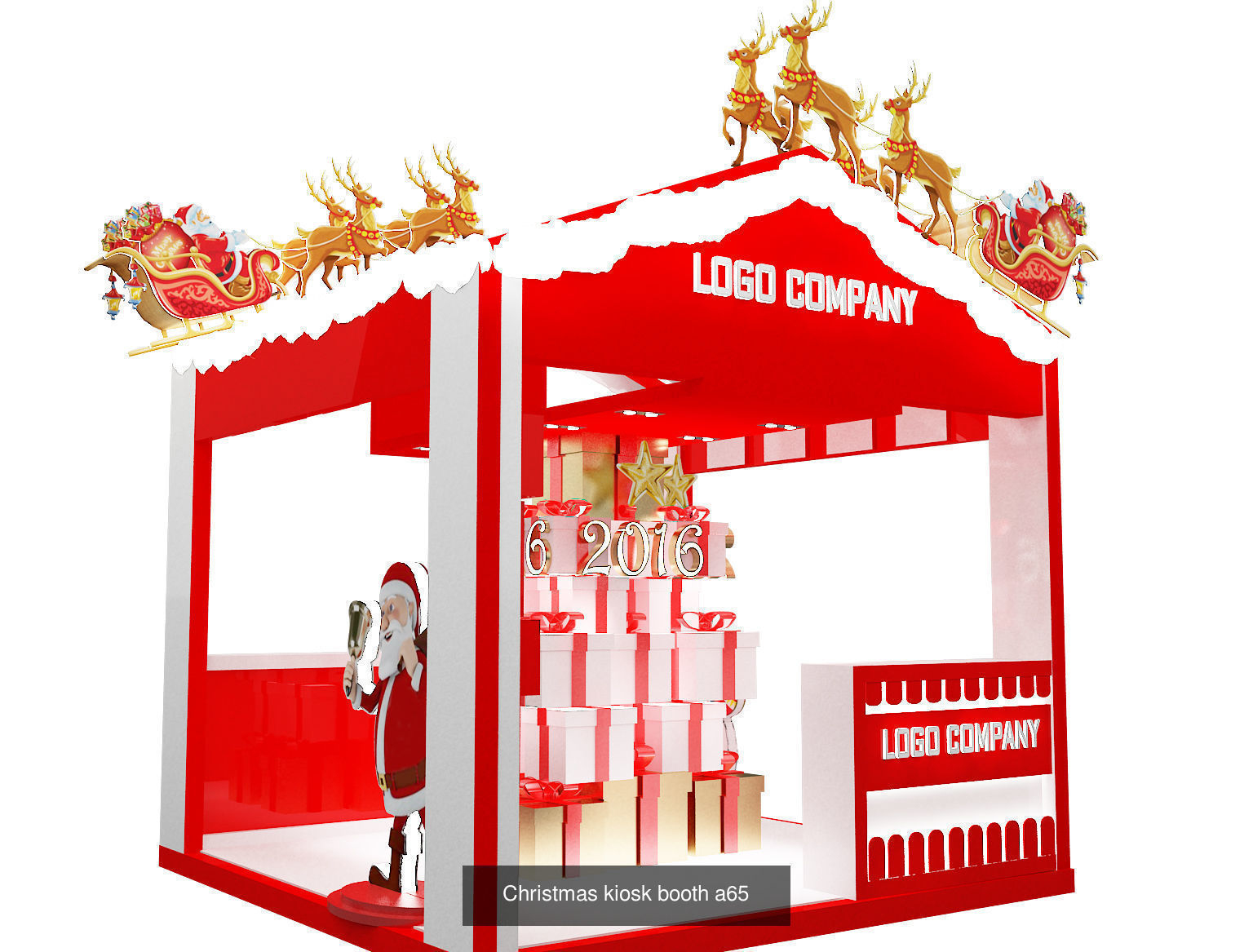 Christmas Kiosk Gift boxes Items G10 3D Model Collection | CGTrader