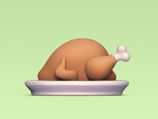Roast Chicken 3D model 3D printable | CGTrader