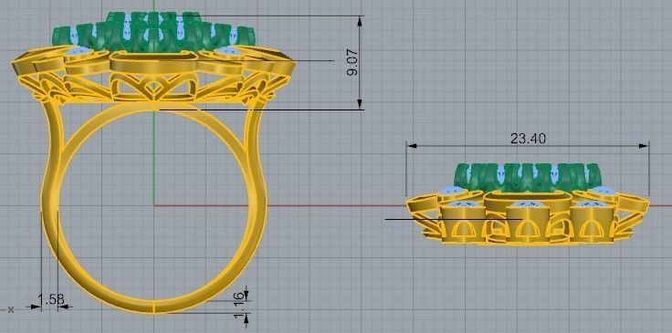 Half Bezel Setting Diamond collection 2439 3D print model 3D model 3D ...