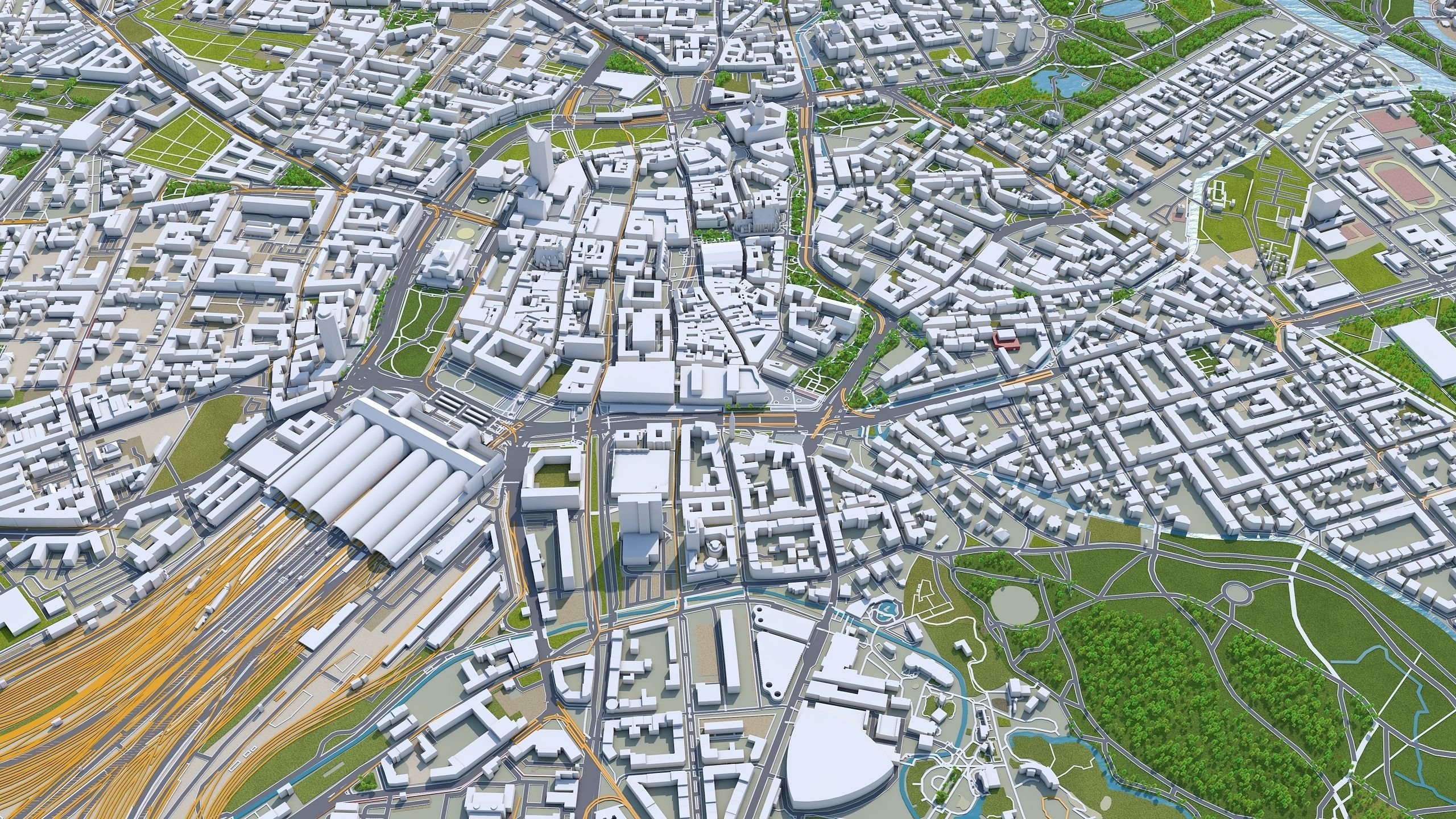 3D model Leipzig Downtown Germany VR / AR / low-poly | CGTrader