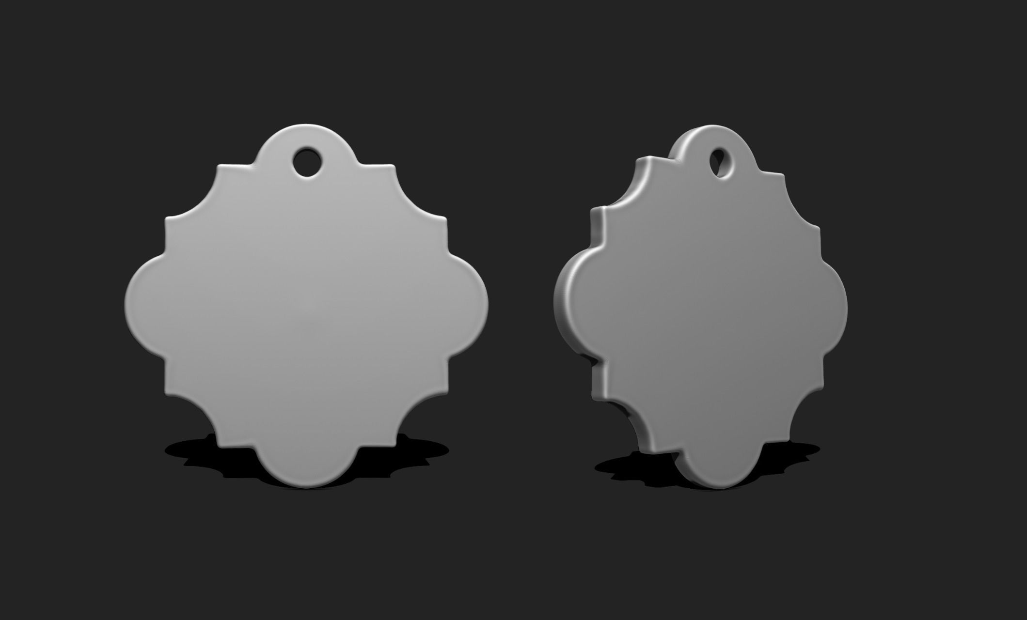 3D Shape Pendant - Plate - Plaque - Decor - Jewelry 05 3D model 3D ...