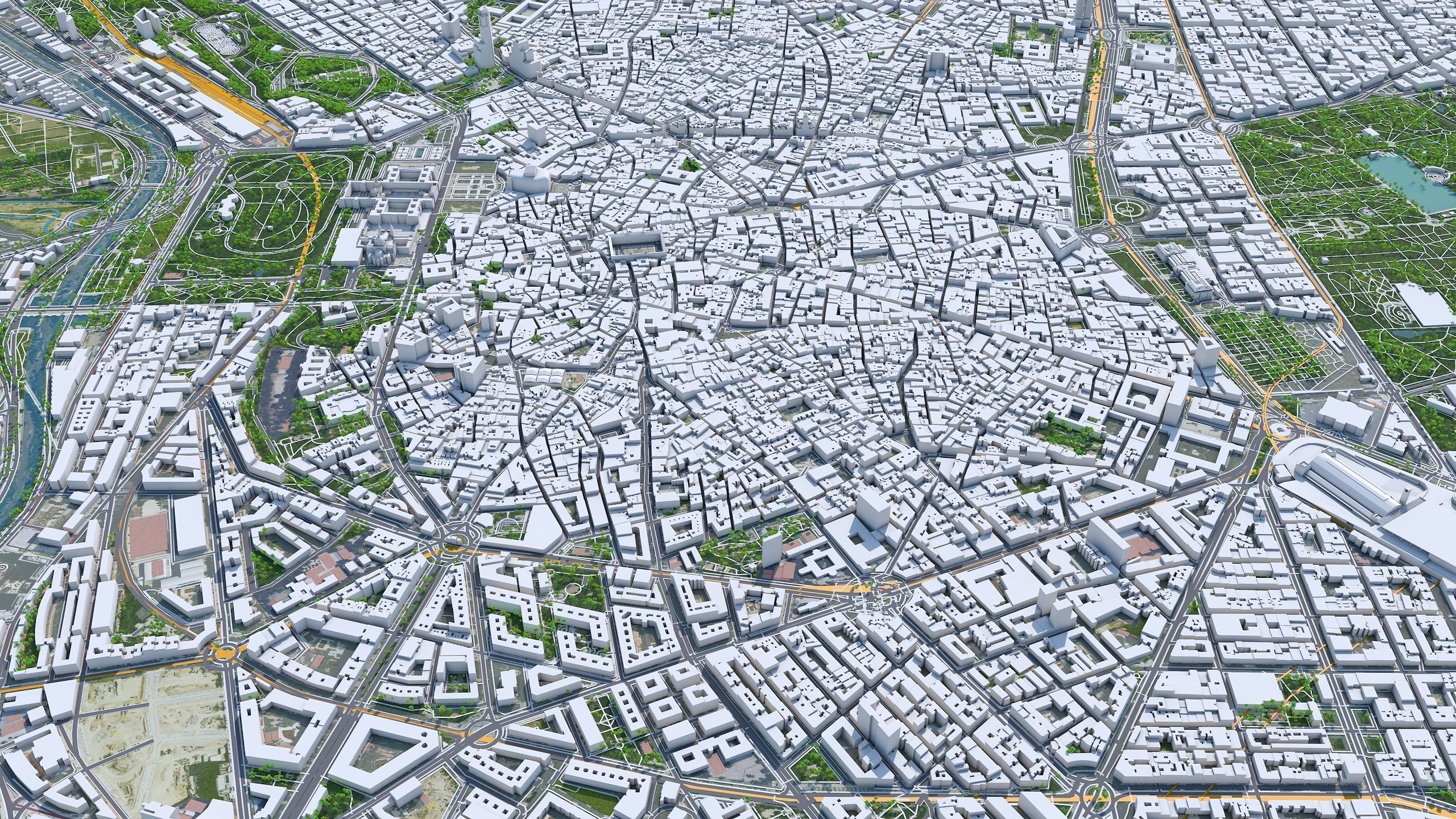 3D model Madrid Downtown Spain VR / AR / low-poly | CGTrader