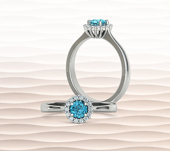 Diana Diamond Ring 35 pointer Round Cut stone 3dmodel 3D model 3D ...
