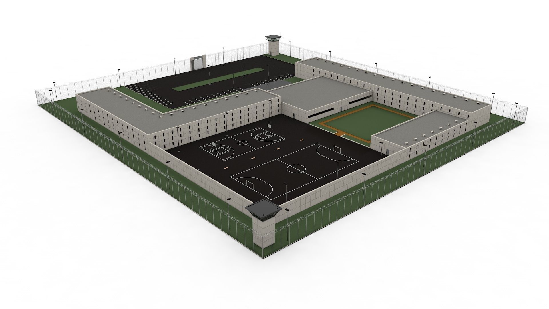 High security prison 3D model | CGTrader