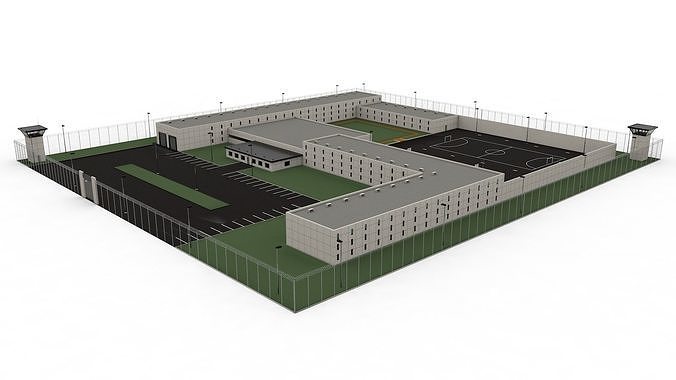High security prison 3D model | CGTrader