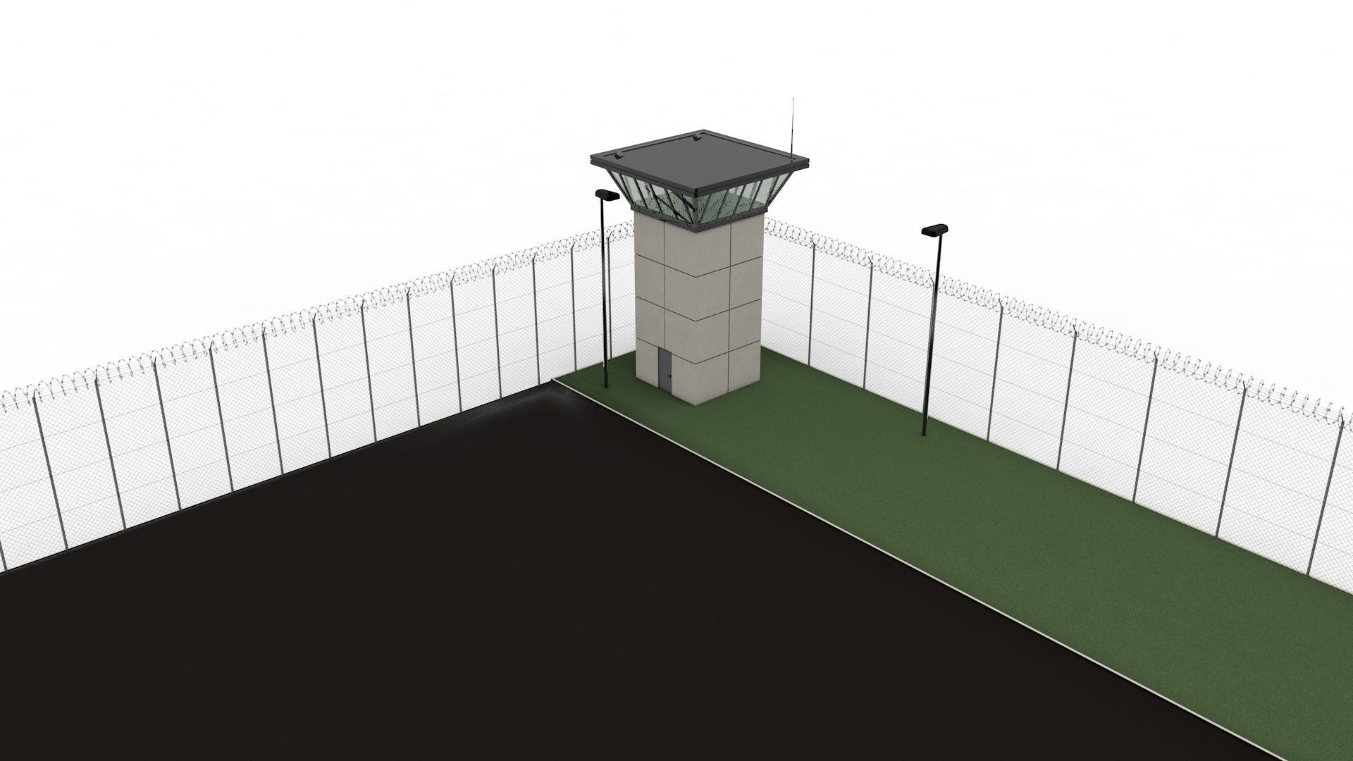 High security prison 3D model | CGTrader