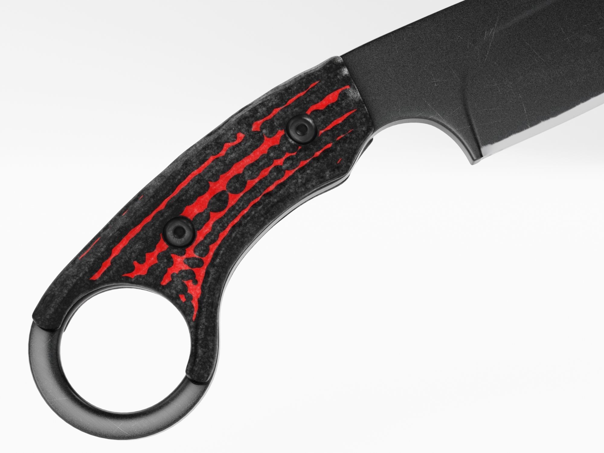 3D model Tactical Combat Knife - Military - Karambit Style 01 Red VR ...