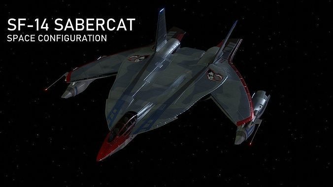 3D model F14 Tomcat Inspired Space Fighter The SF14 Sabercat VR / AR ...