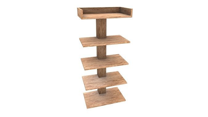 3D model Wooden Shelf 3D Model AR VR PBR VR / AR / low-poly | CGTrader