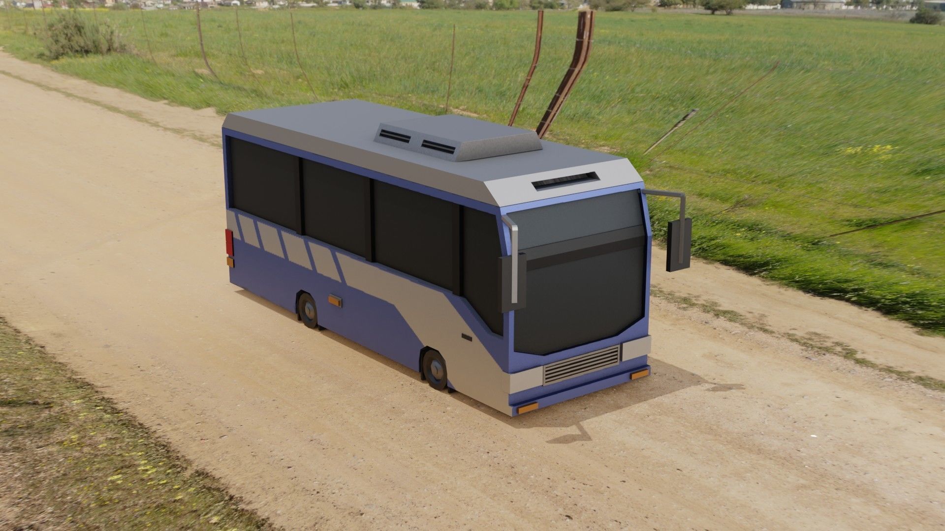 3D model Low poly bus cartoon VR / AR / low-poly | CGTrader