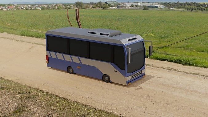 3D model Low poly bus cartoon VR / AR / low-poly | CGTrader