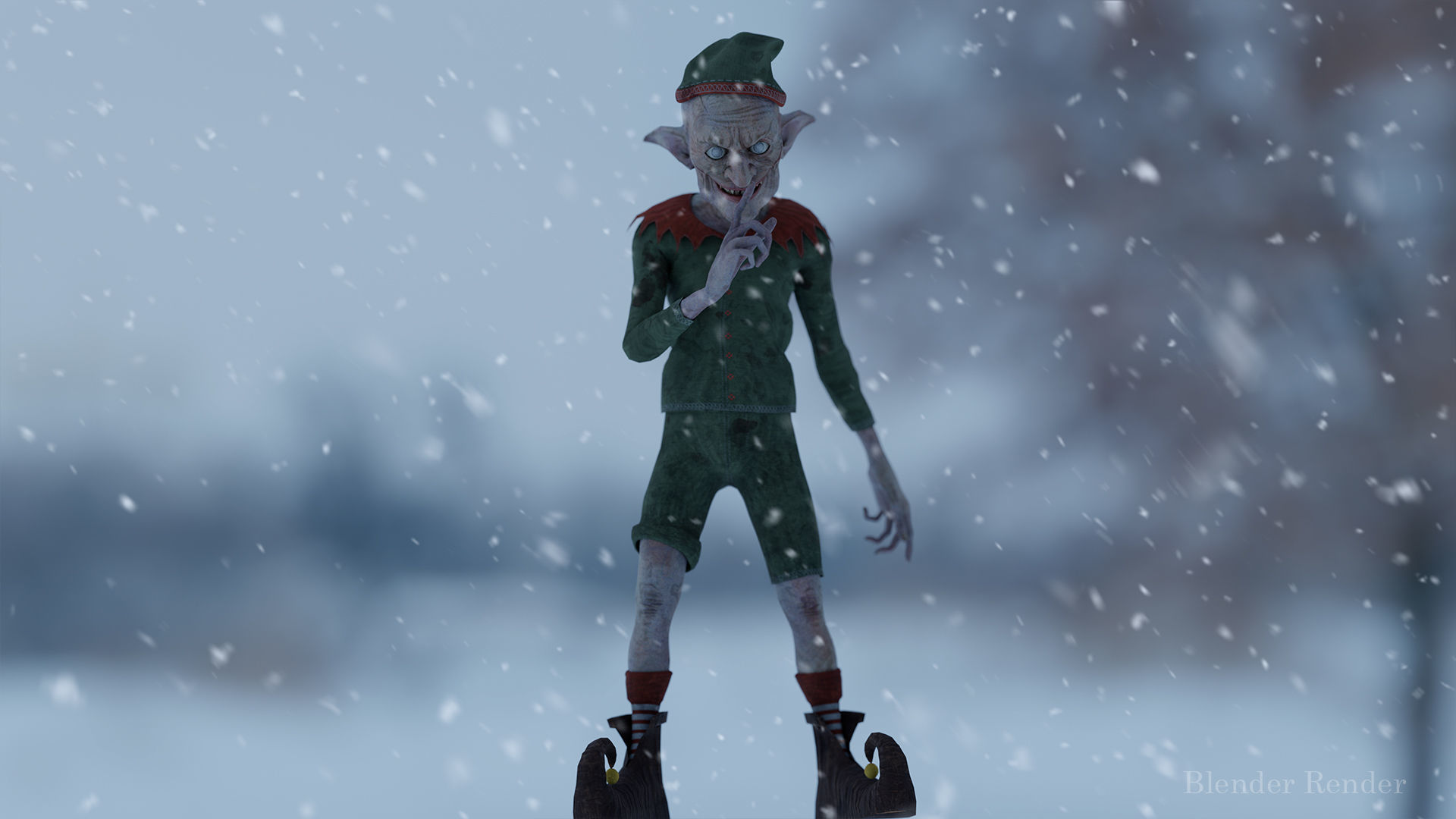 3D model Christmas Evil Elf game character for Horror and Fantasy games ...