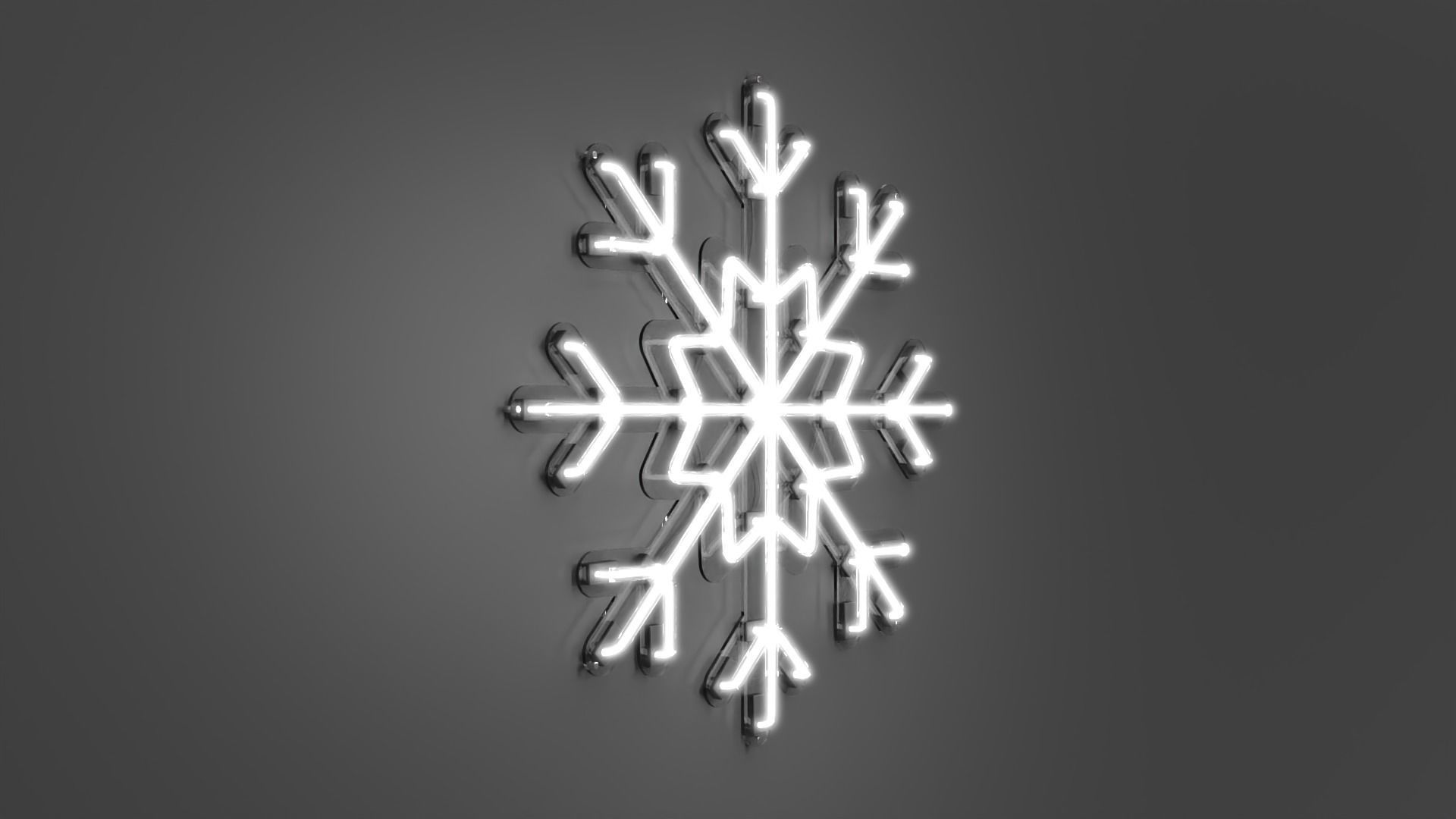 Snowflake - Neon Sign 3D model | CGTrader