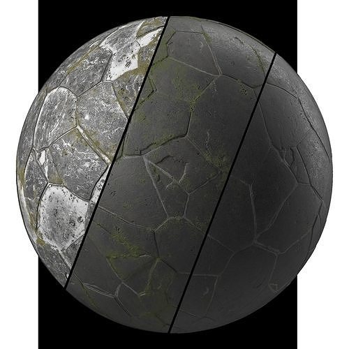 Texture Pavement Materials 5- by Moss and Snow Paving Pbr 4k Seamless ...