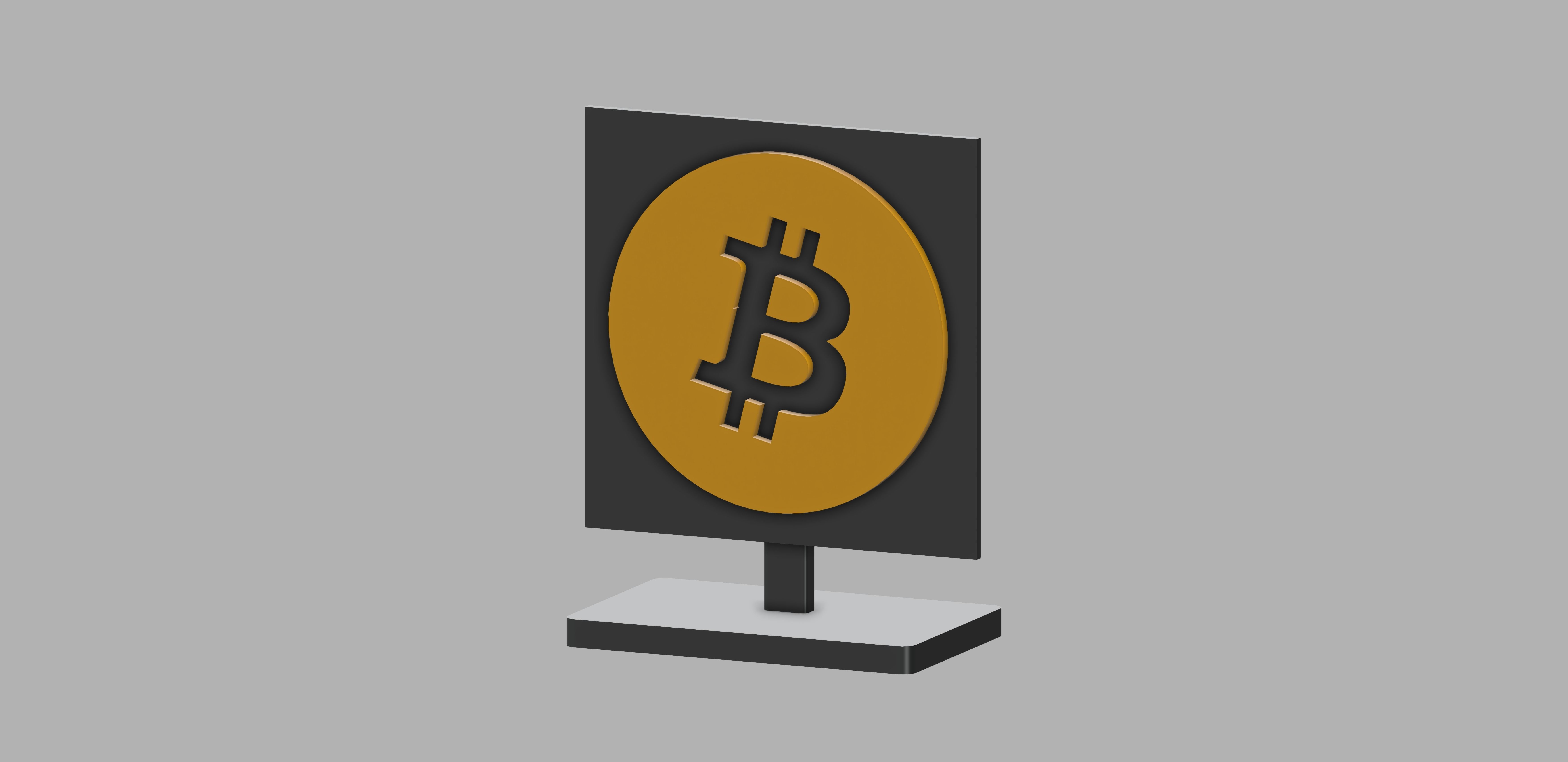 Bitcoin Logo Stand 3D model 3D printable | CGTrader