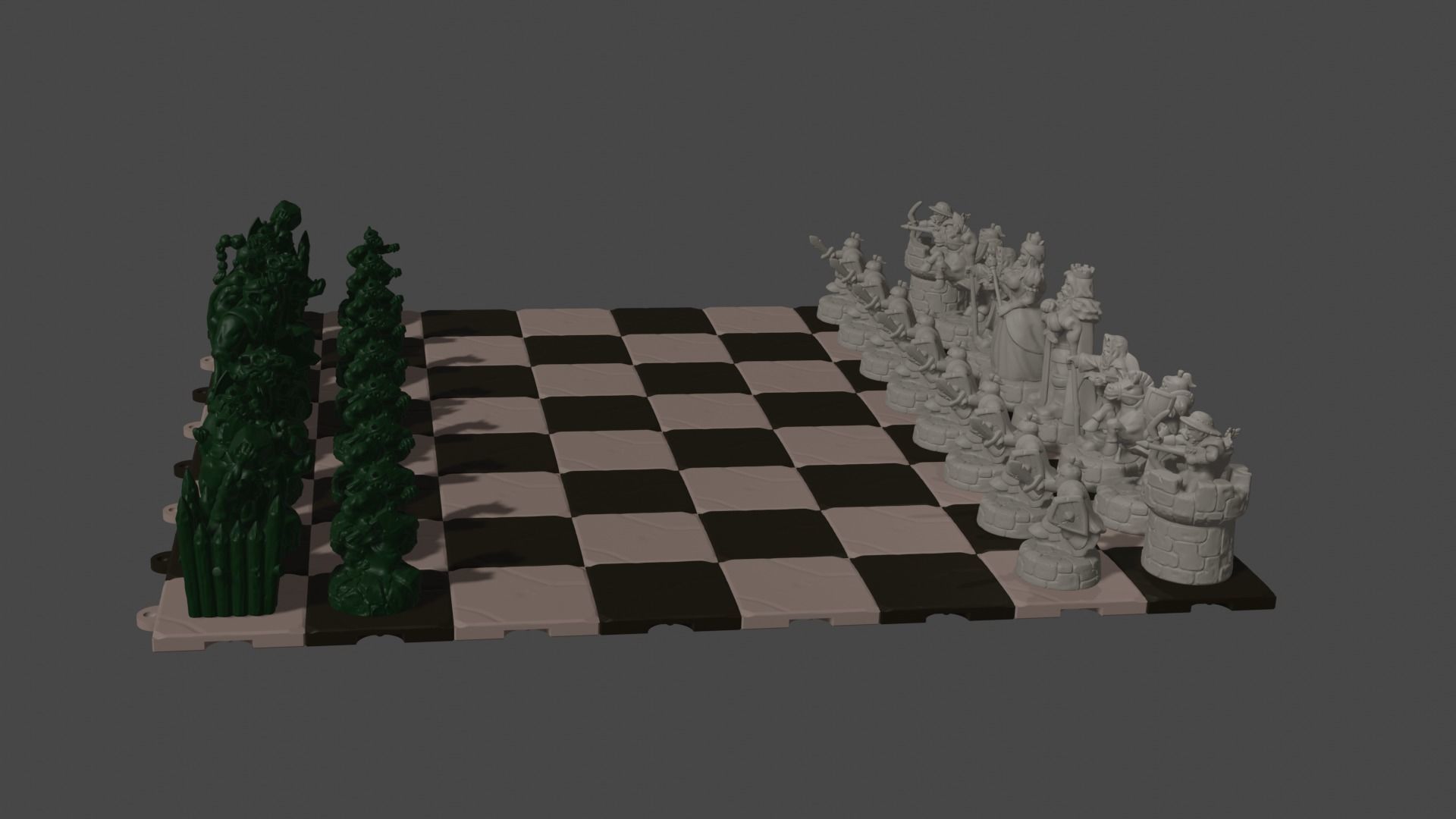 fantasy army chess set Human vs orc 3D model 3D printable | CGTrader