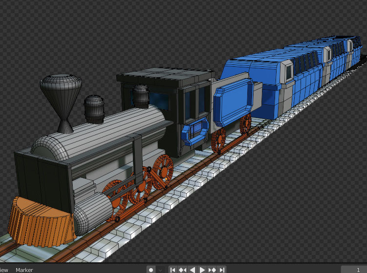 train game ready lego on tracks 3D model | CGTrader