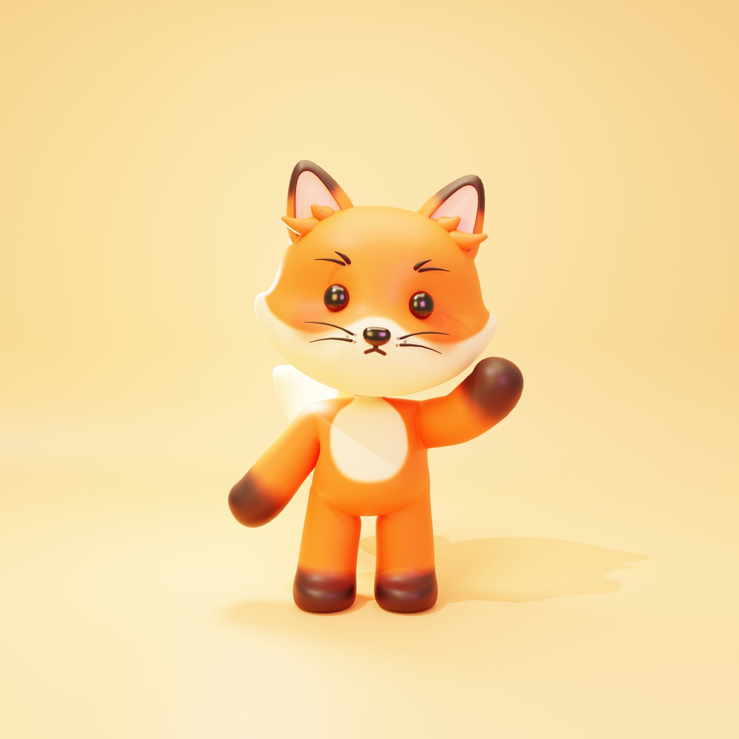 Cute Cartoon Fox 3D model | CGTrader