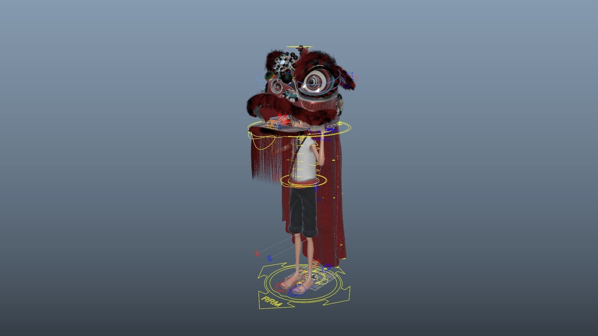 3D model Chinese Lion dance Rigged VR / AR / low-poly | CGTrader
