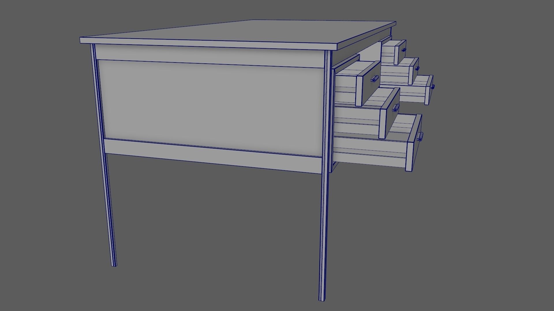 3D model Teak Desk VR / AR / low-poly | CGTrader