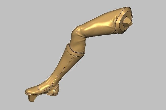 R leg gold with heel 3D model 3D printable | CGTrader