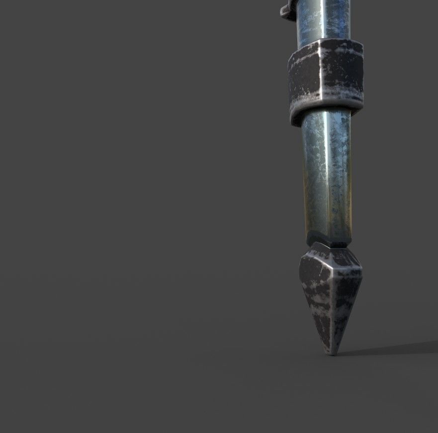 3D model Simple medieval dark metal sword 8 k textures lowpoly VR / AR ...