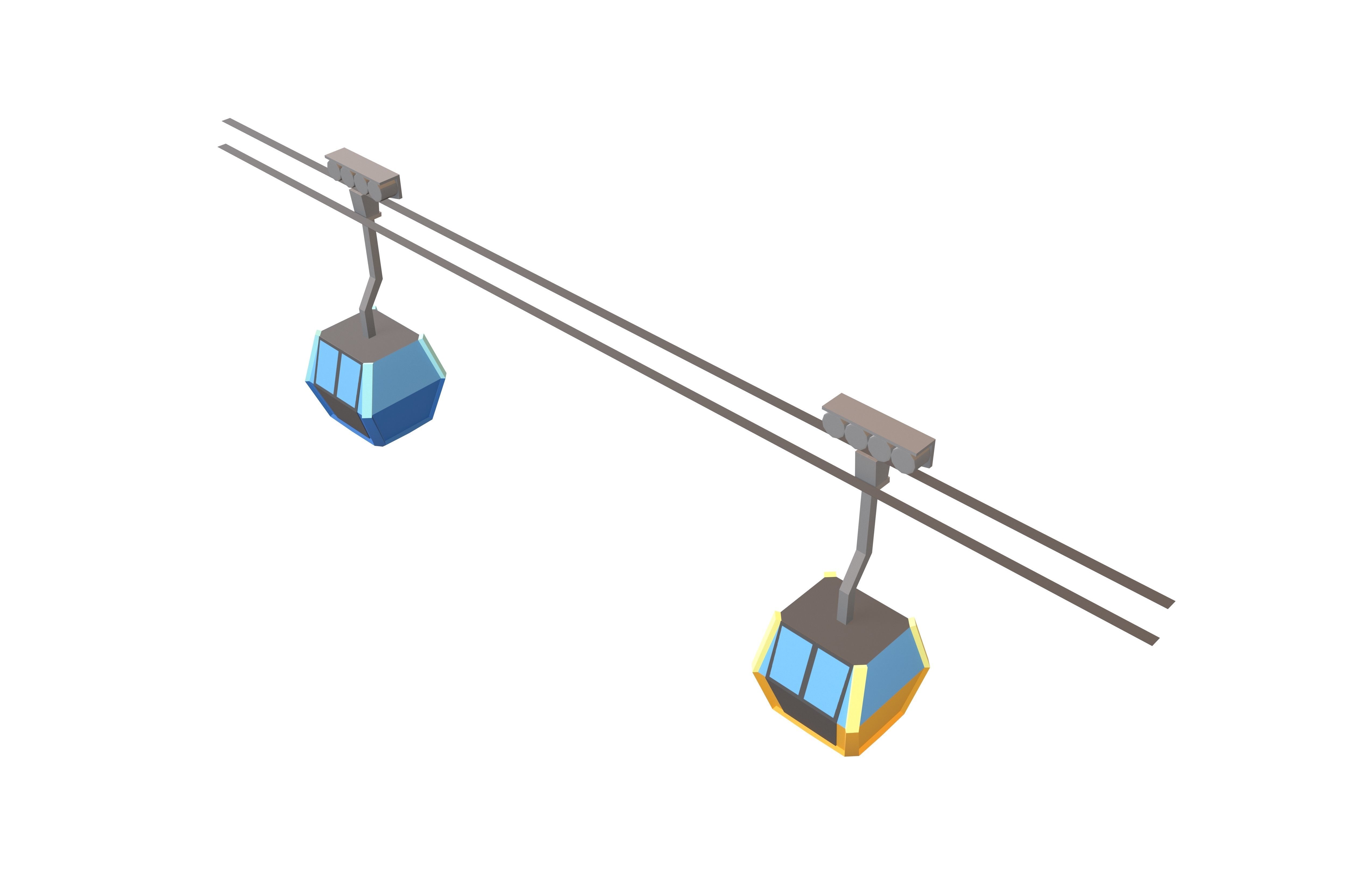 3D model Cartoon Cable Car v1 001 VR / AR / low-poly | CGTrader