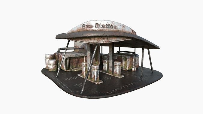 3D model SciFi Gas Station A10 Abandoned - Sci Fi Exterior Design VR ...