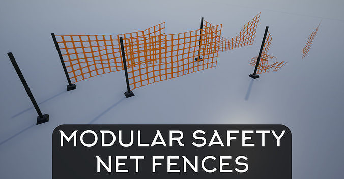 3D model Modular Safety Net Fences VR / AR / low-poly | CGTrader