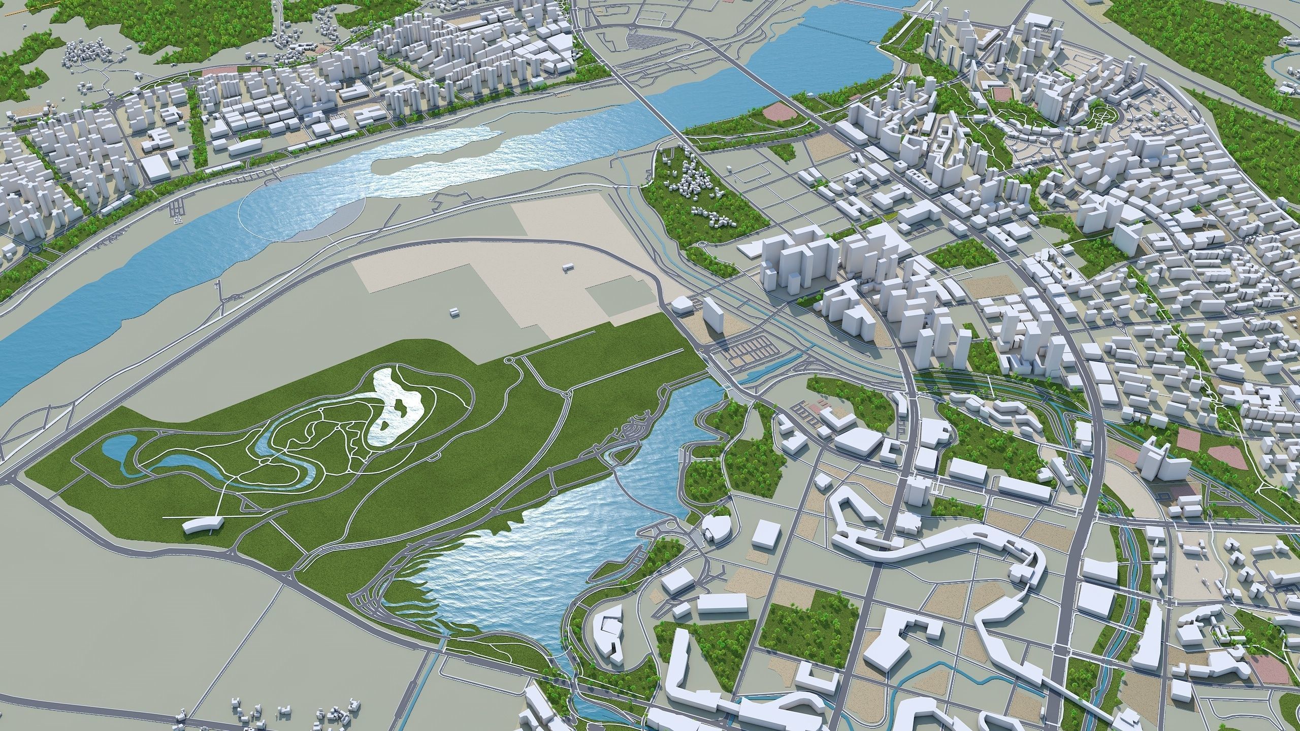 3D model Sejong Downtown South Korea VR / AR / low-poly | CGTrader