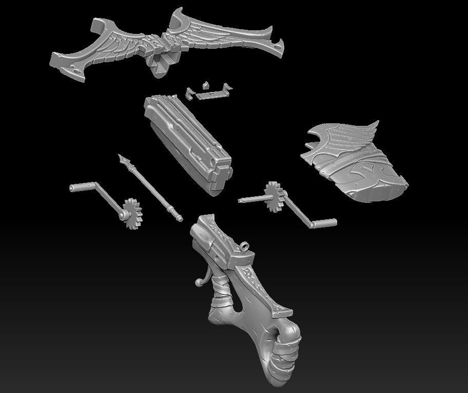 Rune crossbow and quiver 3d print 3D model 3D printable | CGTrader