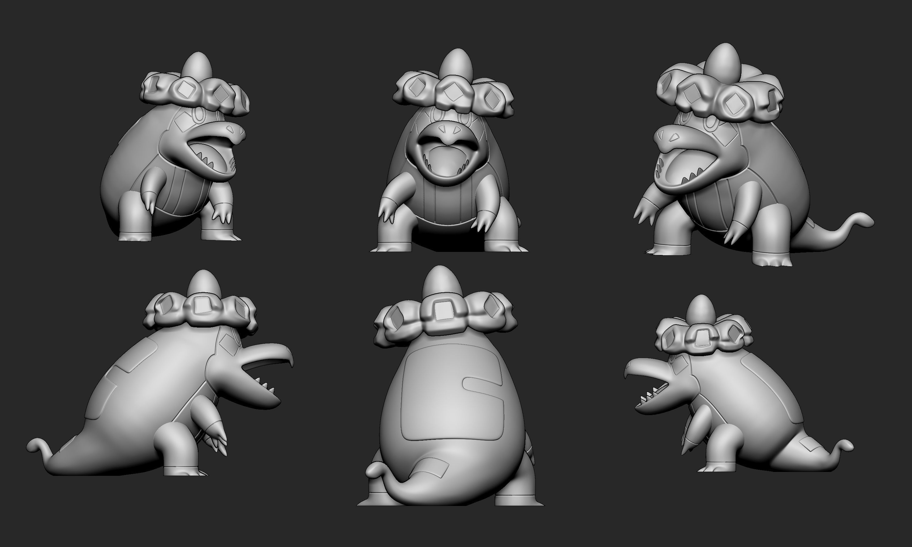 Pokemon - Crocalor with 2 poses 3D model 3D printable | CGTrader