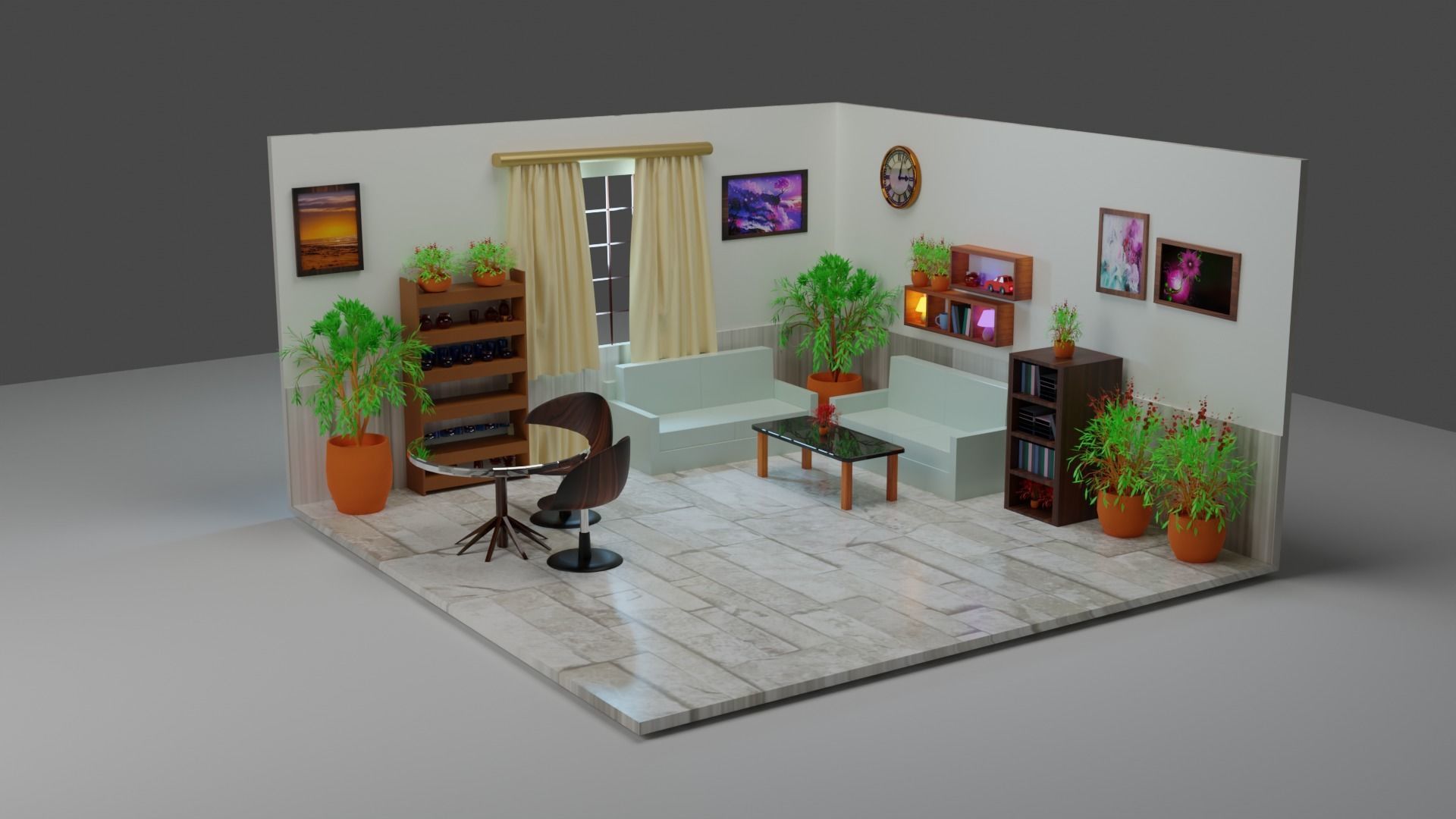 3D Drawing Room 3D model | CGTrader