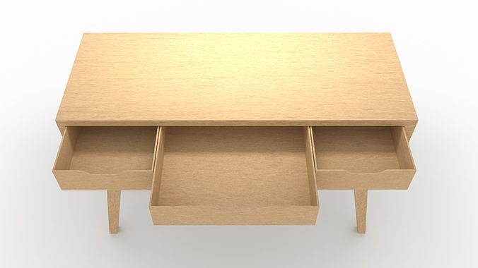 3D model Wooden Drawer Storage Unit - Low poly VR / AR / low-poly ...