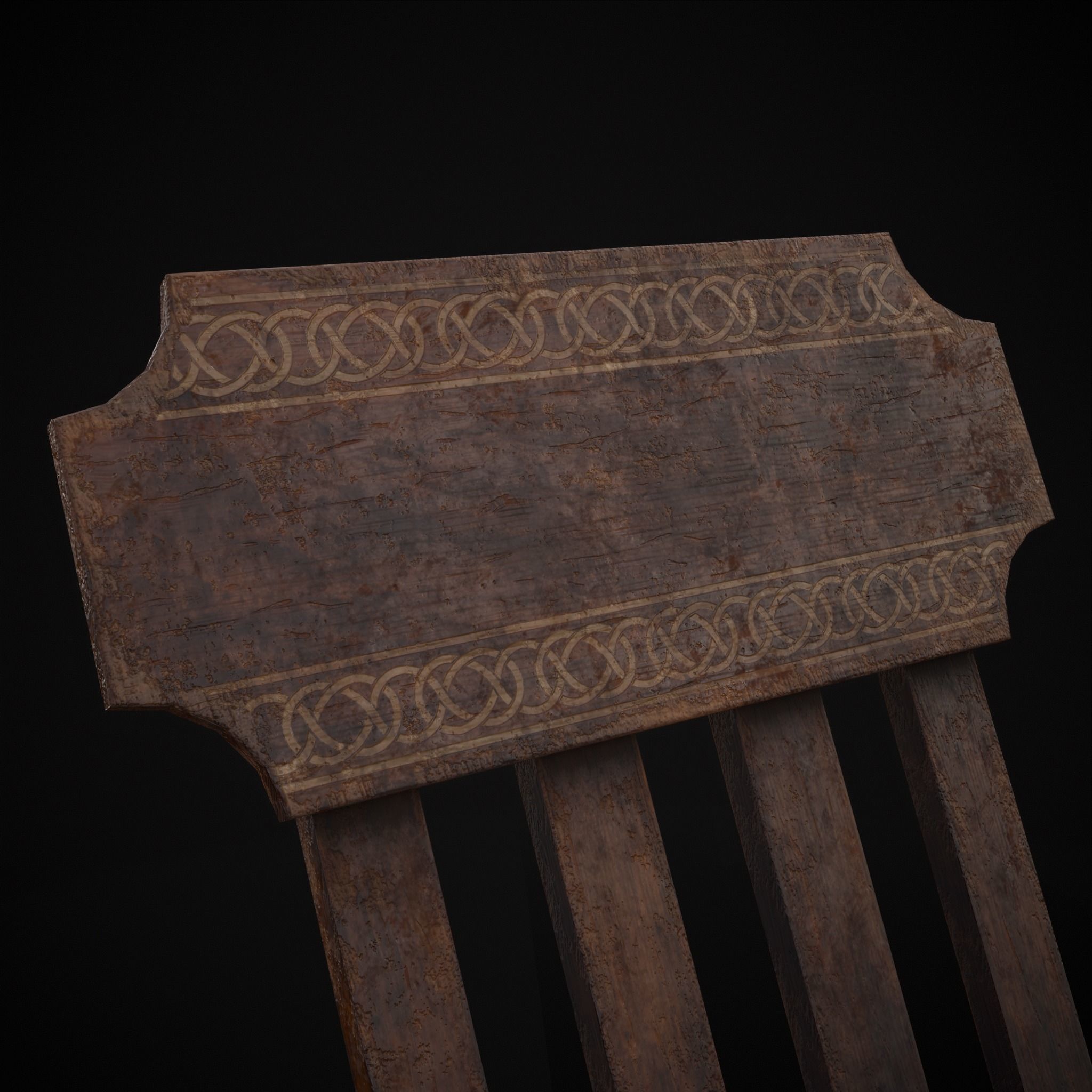 3D model Rustic Medieval Folding Chair VR / AR / low-poly | CGTrader