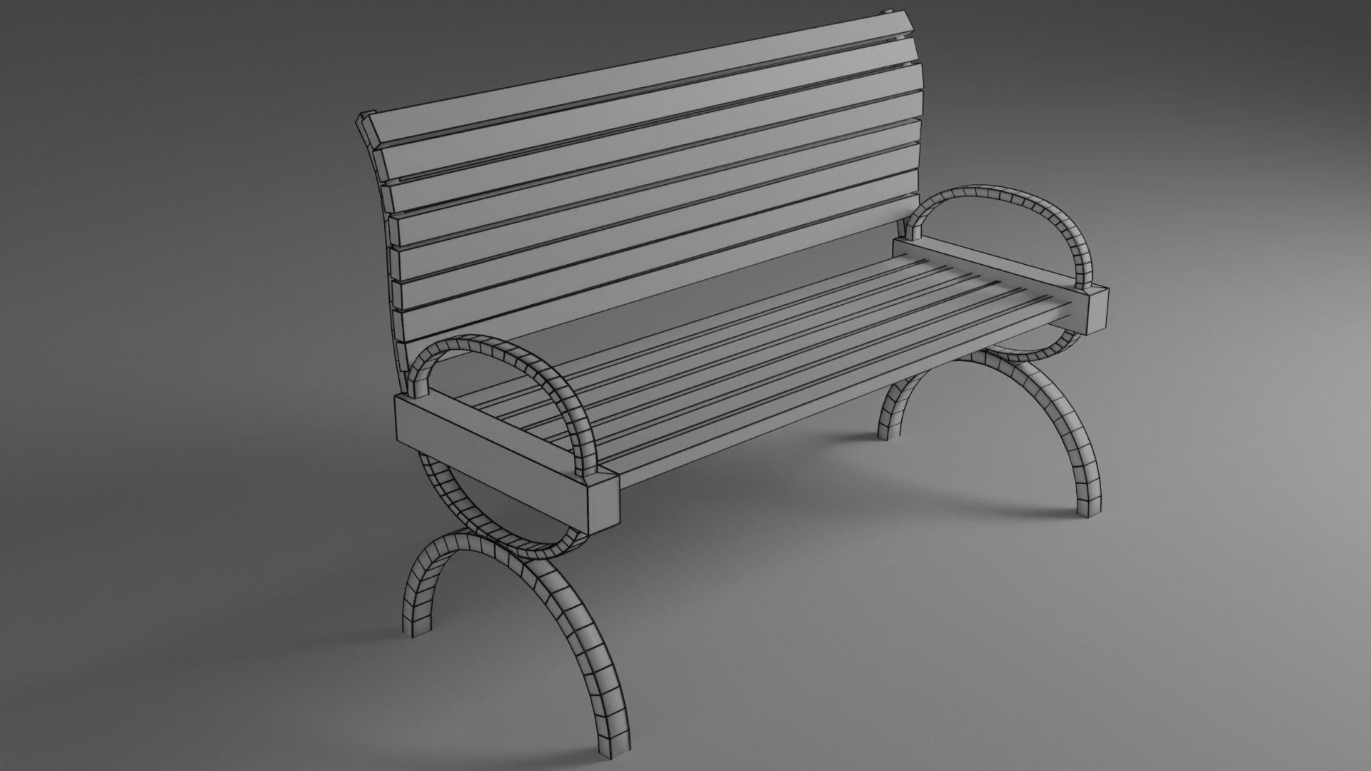 3D model simple bench VR / AR / low-poly | CGTrader