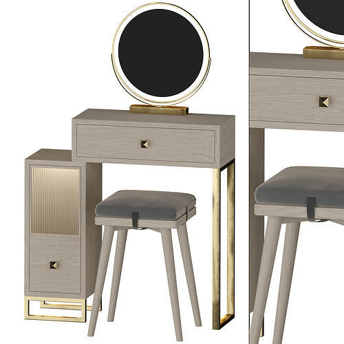 MAIA Scandinavian Vanity Table Set 3D model | CGTrader