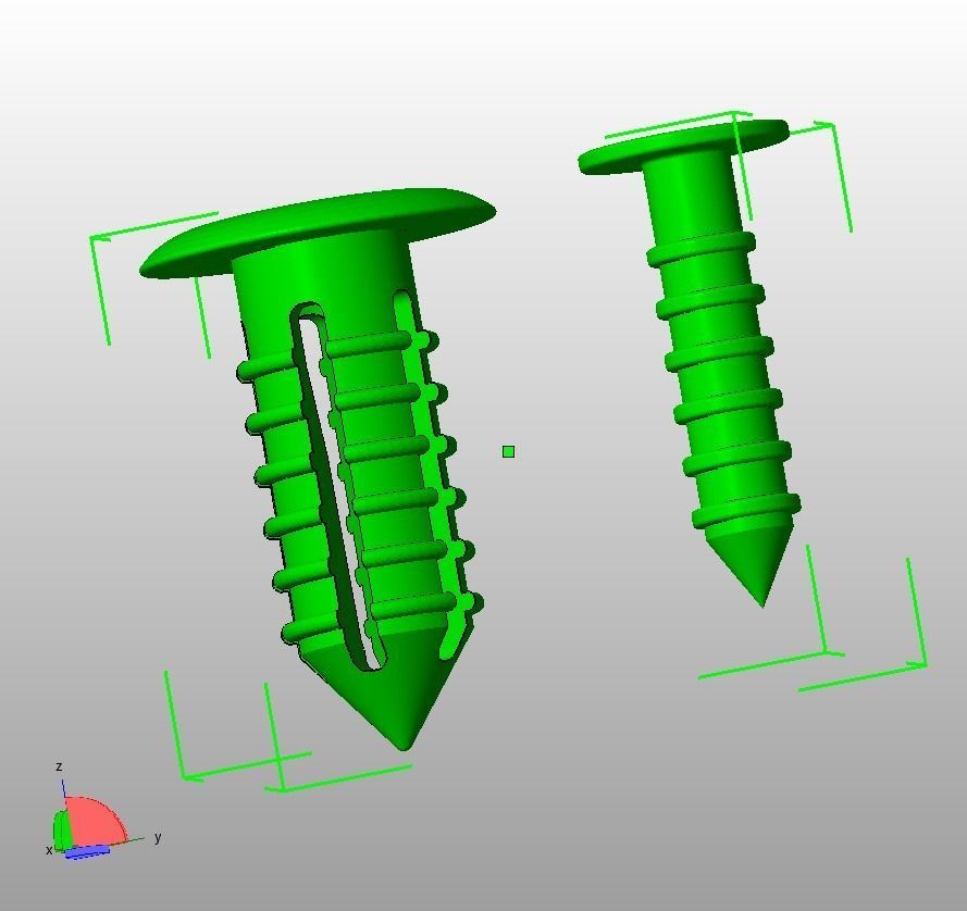 Push Retainer Blind Rivet Flat Head Version 3D model 3D printable ...