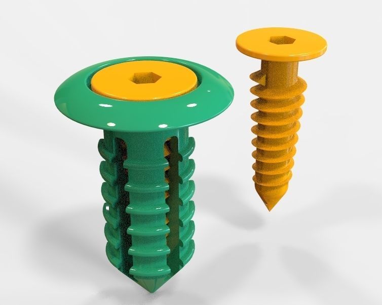 Retainer Blind Rivet Screw Type Version-03 3D model 3D printable | CGTrader