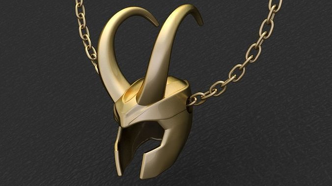 Loki Helmet Pendant Viking Jewelry 3D model 3D printable | CGTrader