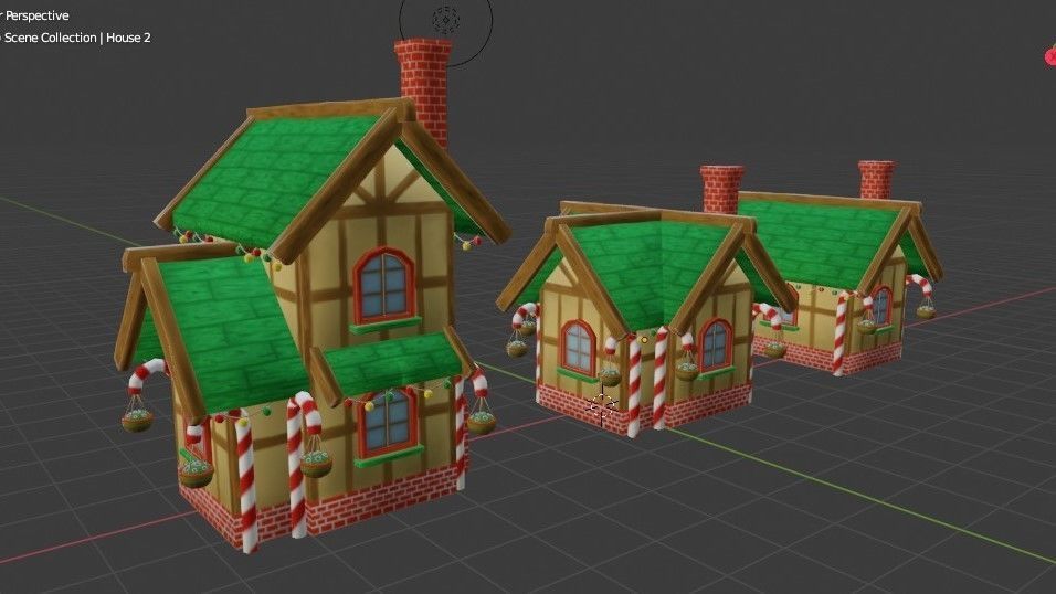 3D model Christmas House Set VR / AR / low-poly | CGTrader