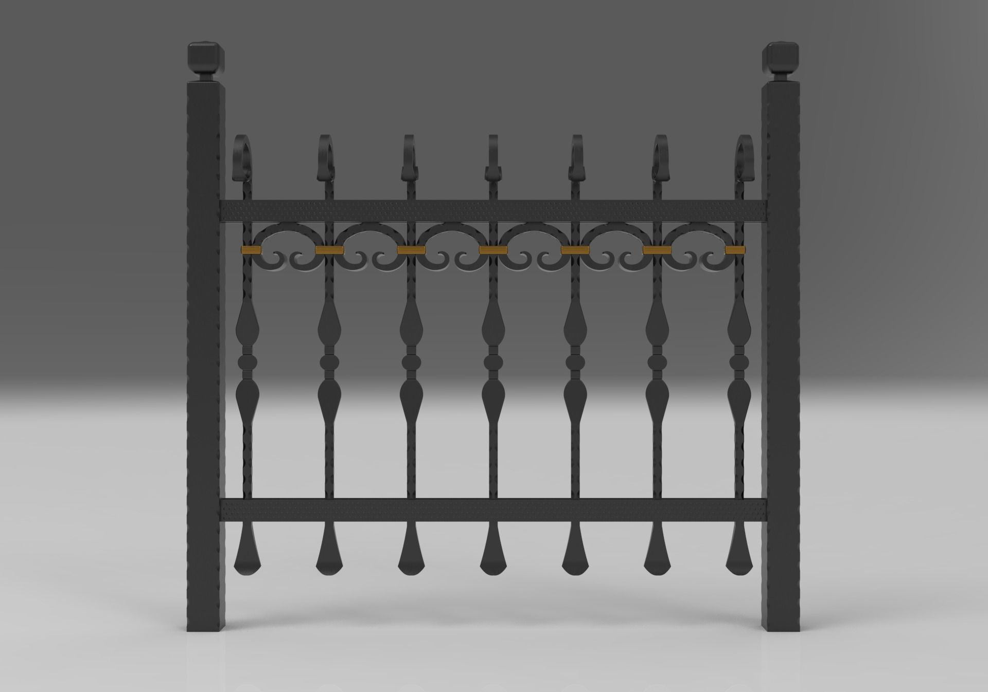 Metal Fence Ferforje 3D model 3D printable | CGTrader
