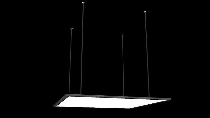 square led panel hanging lamp 3D model | CGTrader