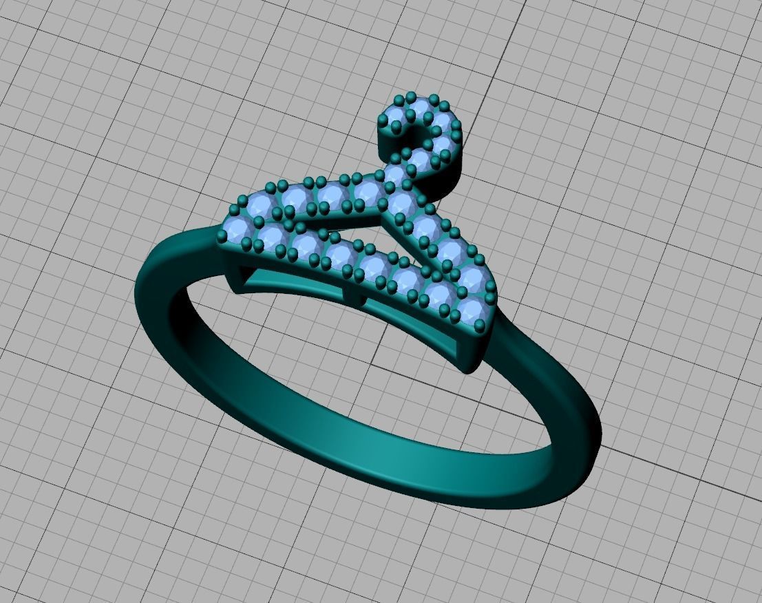 Diamond Hangers Ring Unique Design Ring 3dmodel 3D model 3D printable ...