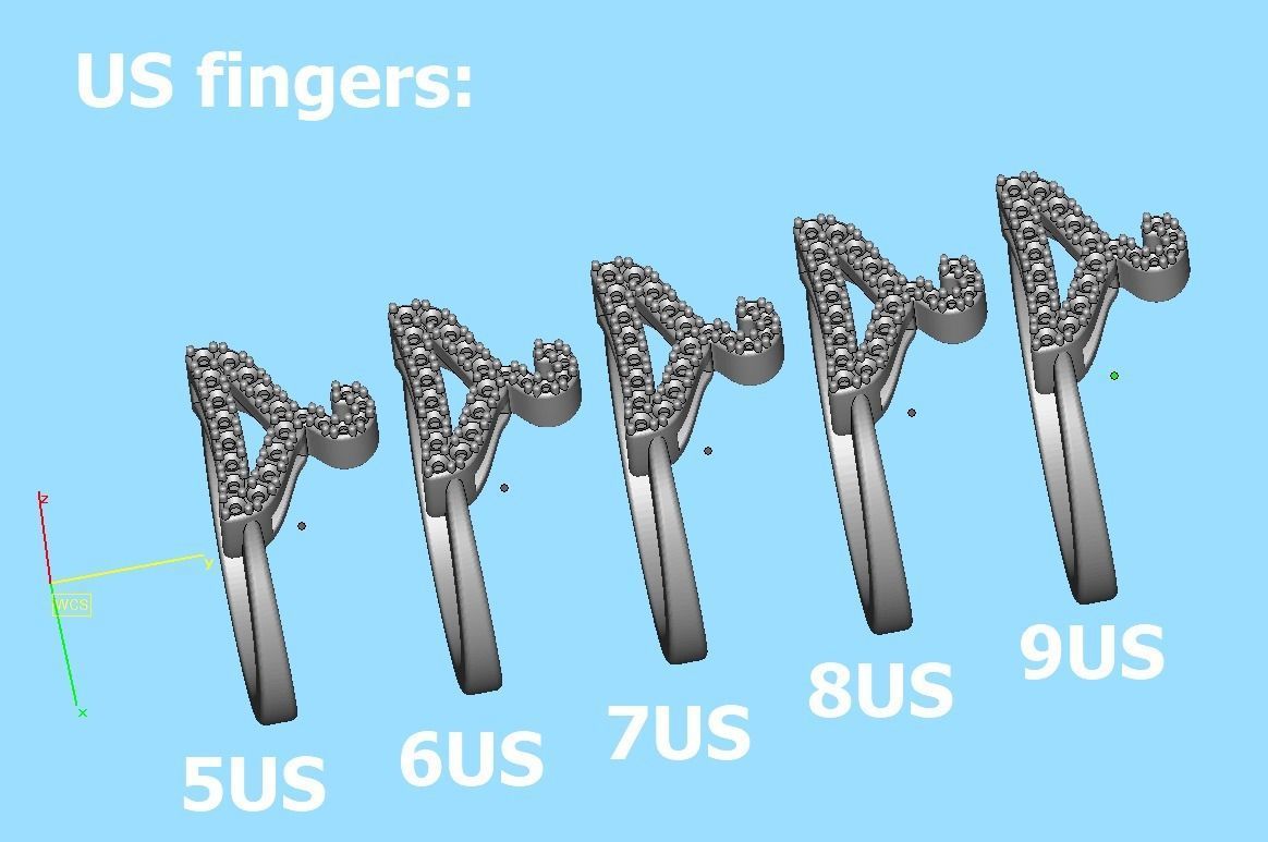 Diamond Hangers Ring Unique Design Ring 3dmodel 3D model 3D printable ...