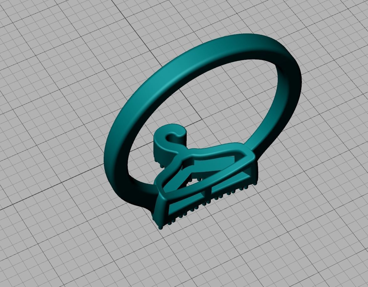 Diamond Hangers Ring Unique Design Ring 3dmodel 3D model 3D printable ...