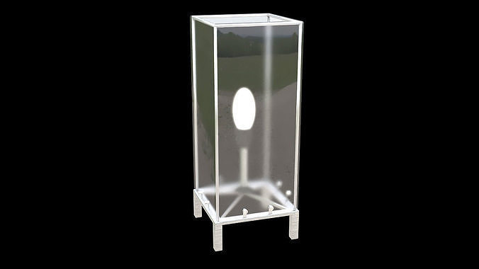 square metal and glass night light 3D model | CGTrader